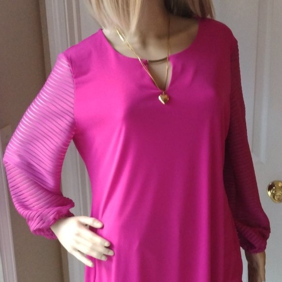 JM COLLECTIONS | Tops | Jm Collection Gorgeous Dark Pink Knit Top With ...